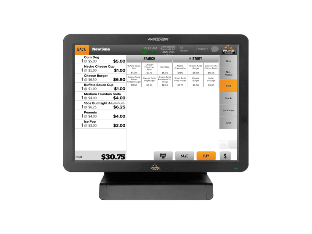 POS transaction screen - Stadium 1®